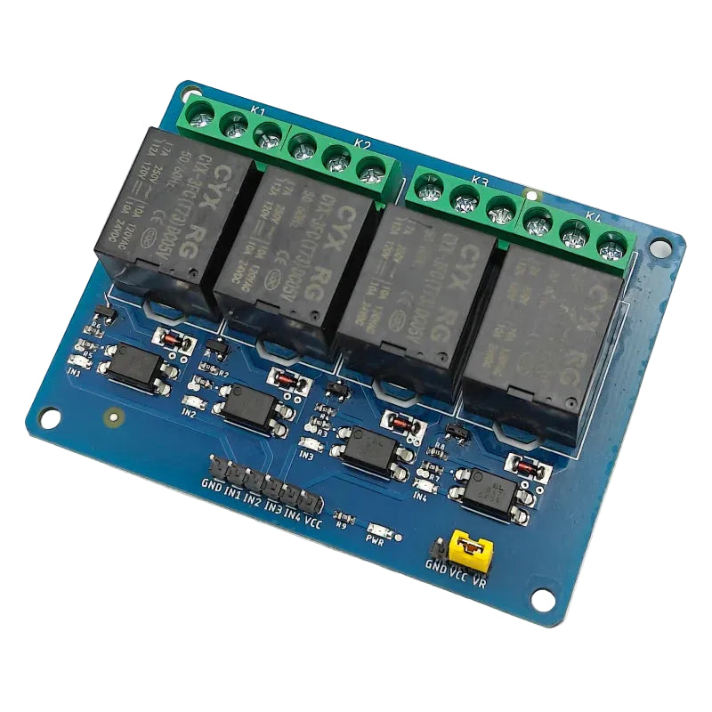5V/3.3V 4-Channel Opto-Isolated Relay Module 7A – Grade A – Tomson ...