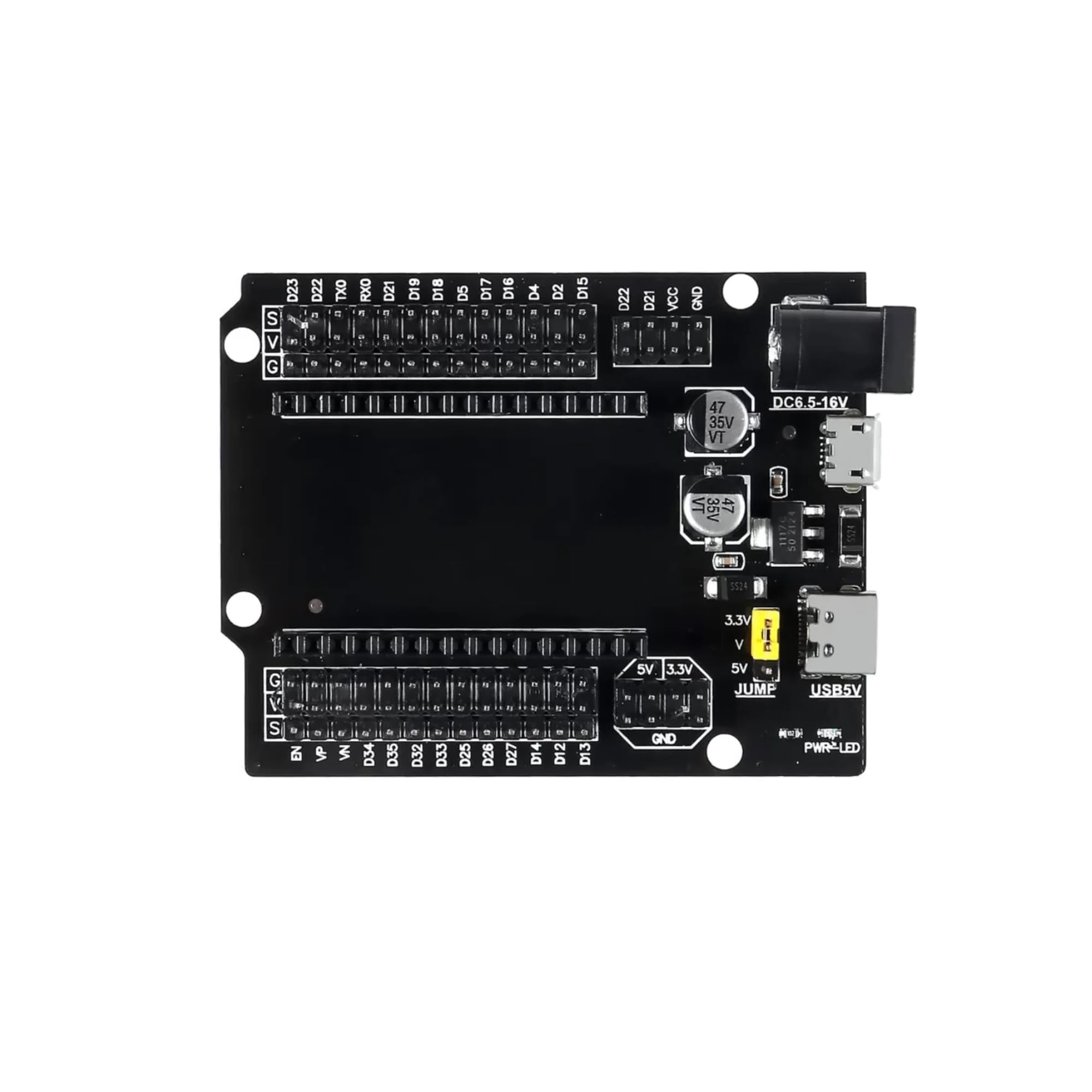 ESP32 Expansion Board 30-Pin with Type-C USB GPIO Breakout & Power Boa ...