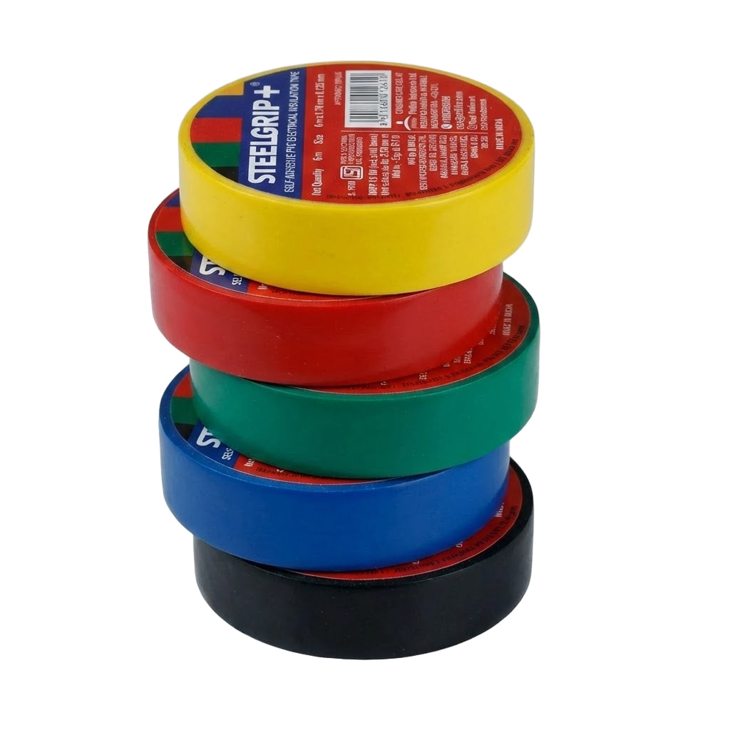 Insulation Tape Black, Blue, Green, Red, Yellow – Steel Grip Electrica ...