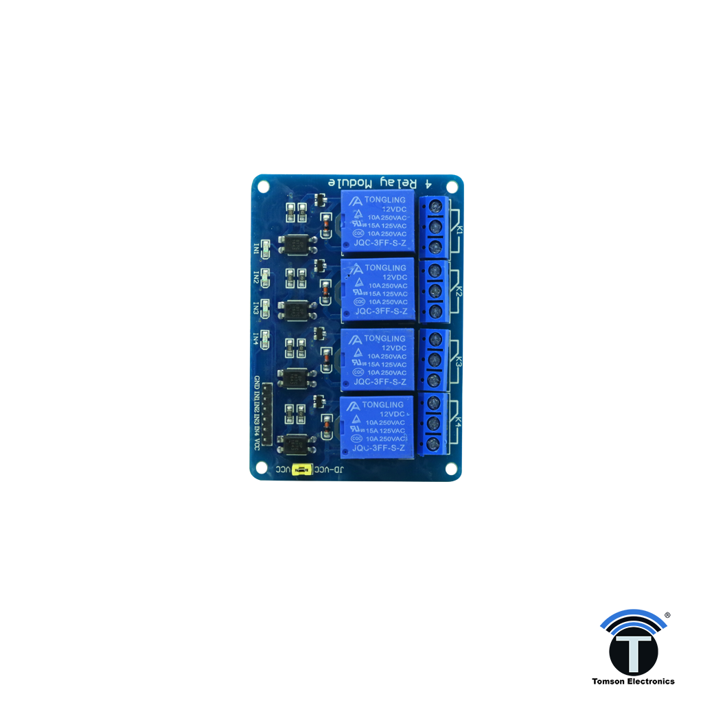 4-Channel Relay Module 12V – Tomson Electronics