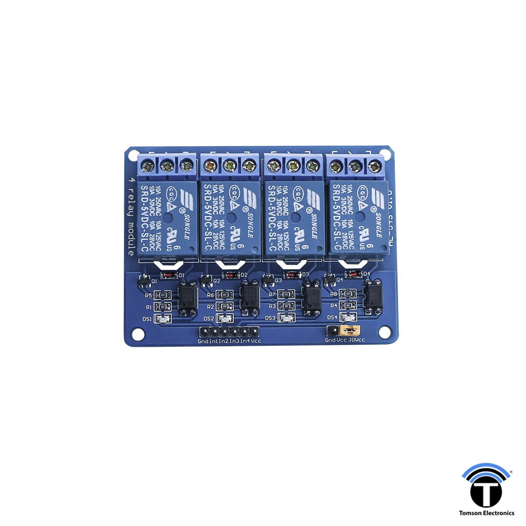 Buy 4 channel relay module 5V online – Tomson Electronics