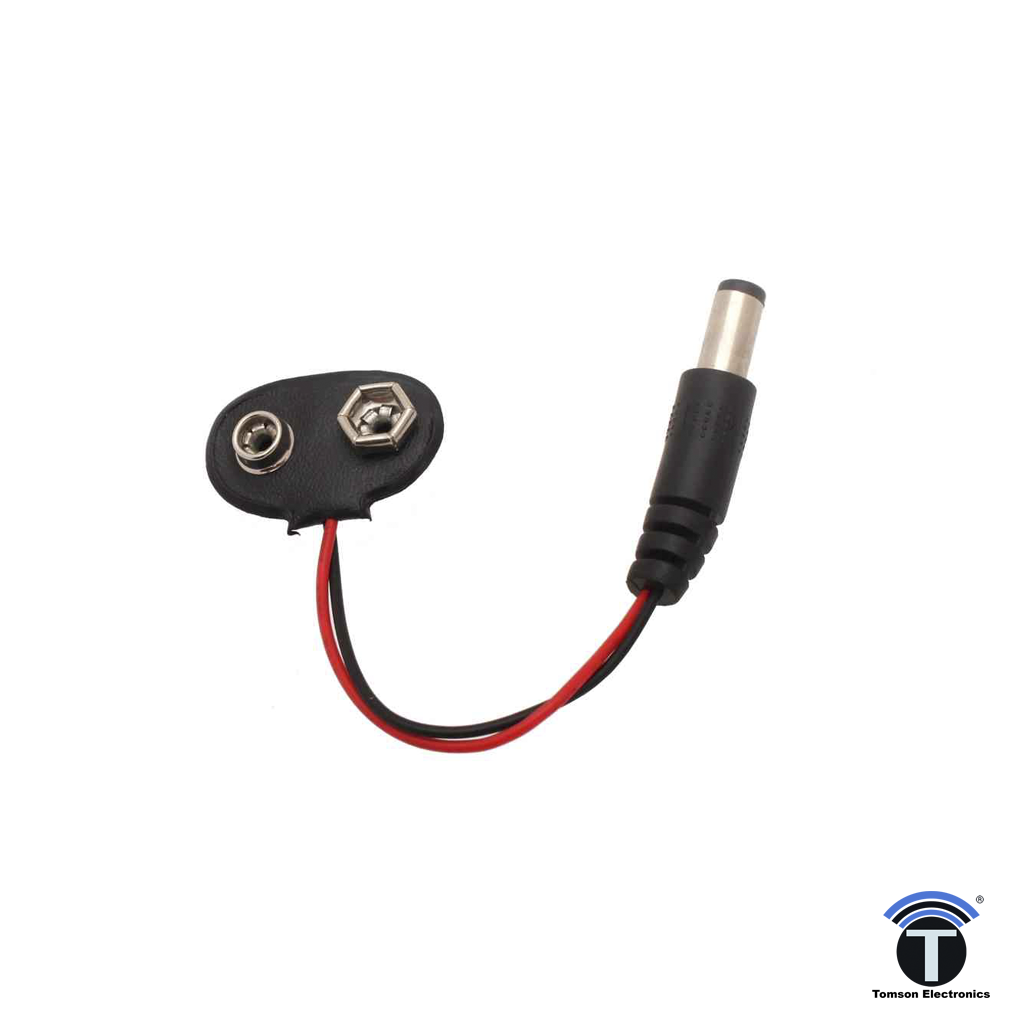 9V Battery Snap Connector to DC Male for Arduino – TOMSON ELECTRONICS