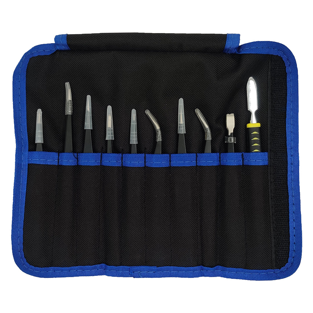 Anti Static Stainless Steel ESD Tweezer Set of 10 Pcs – Tomson Electronics