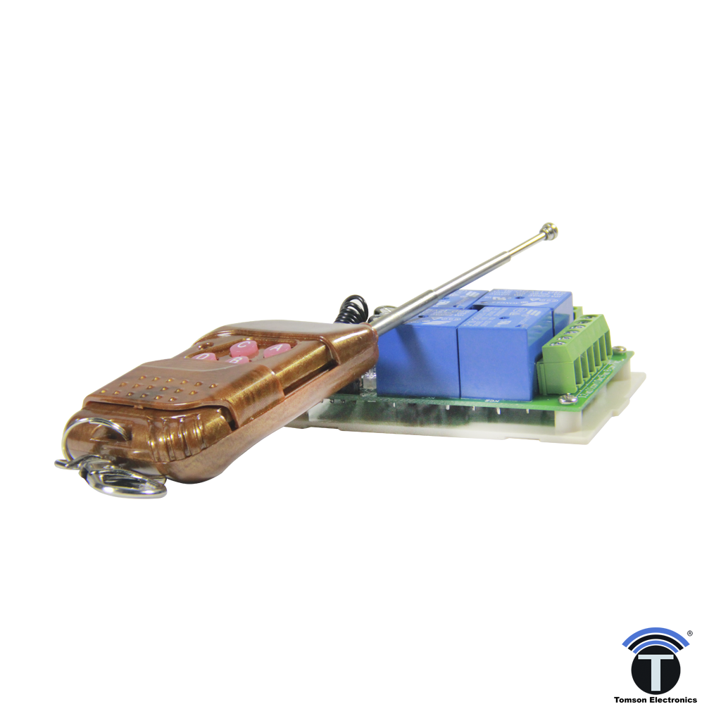 4 CHANNEL RELAY MODULE 12V DC + 433Mhz REMOTE CONTROL RF TRANSMITTER ...