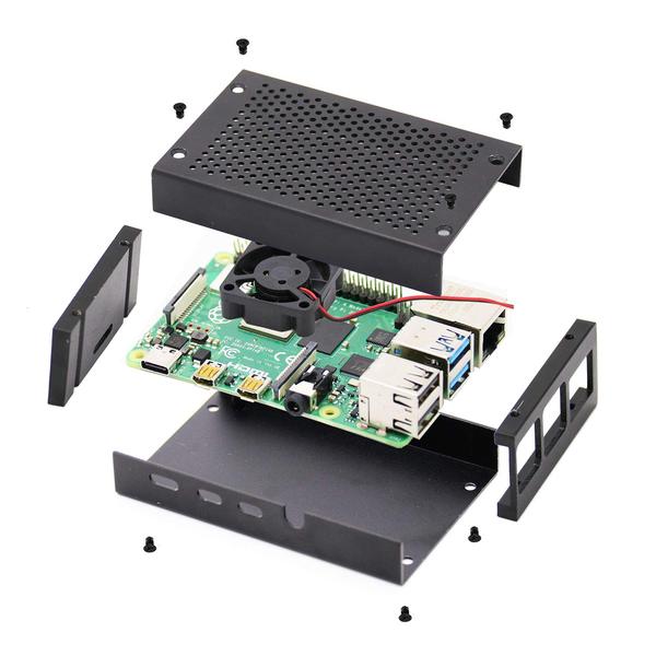 Raspberry Pi 4 Aluminum Black Case – TOMSON ELECTRONICS