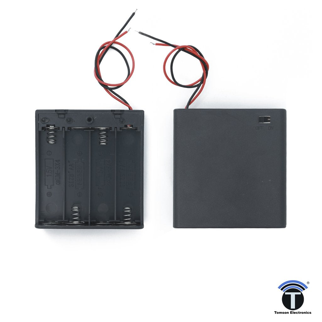 AA 4 Cell Battery Holder With Cover – Tomson Electronics