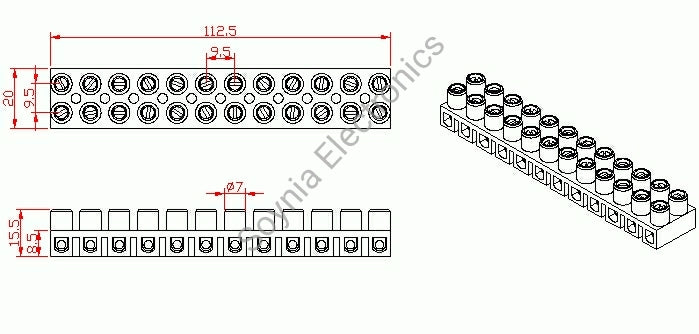 SE515 Terminal Strip 6A Sleek 12 Way – TOMSON ELECTRONICS